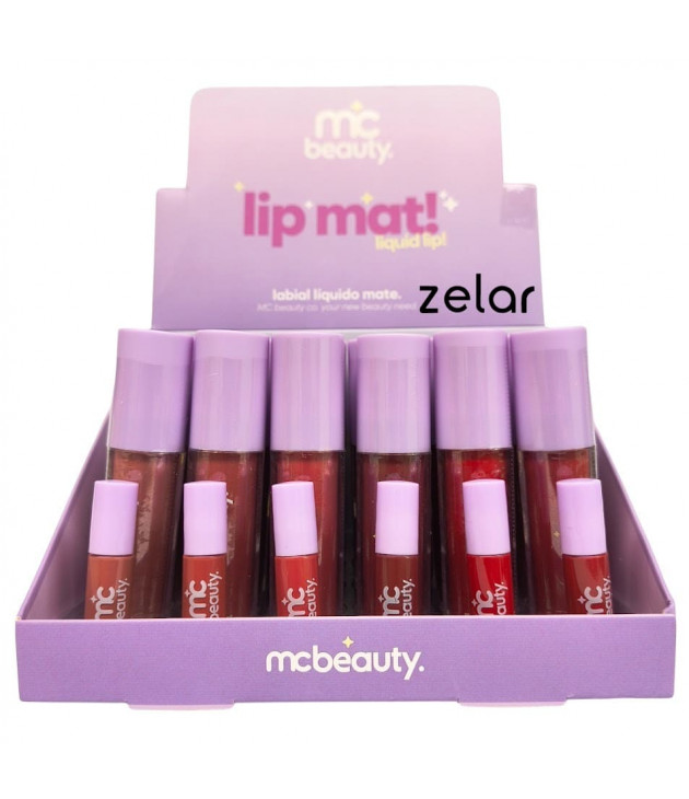 Display de 24 labiales liquidos Lip Mat MC Beauty
